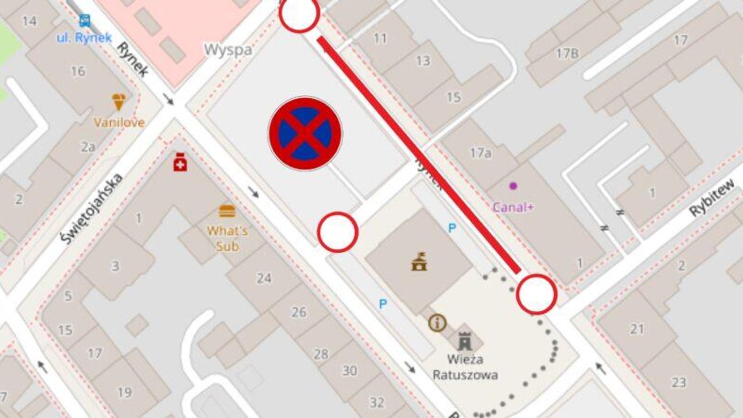 Zmiana w organizacji ruchu na ul. Rynek 12 kwietni 2025 r.